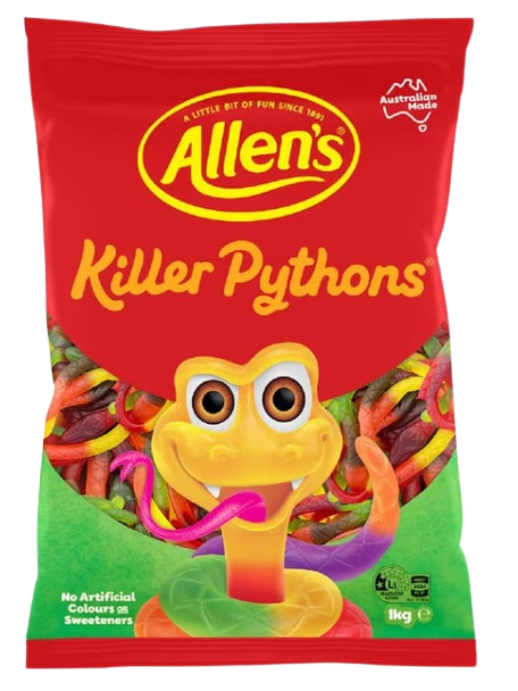 Allen's Killer Pythons 1 Kg – Global Sweets & Lollies