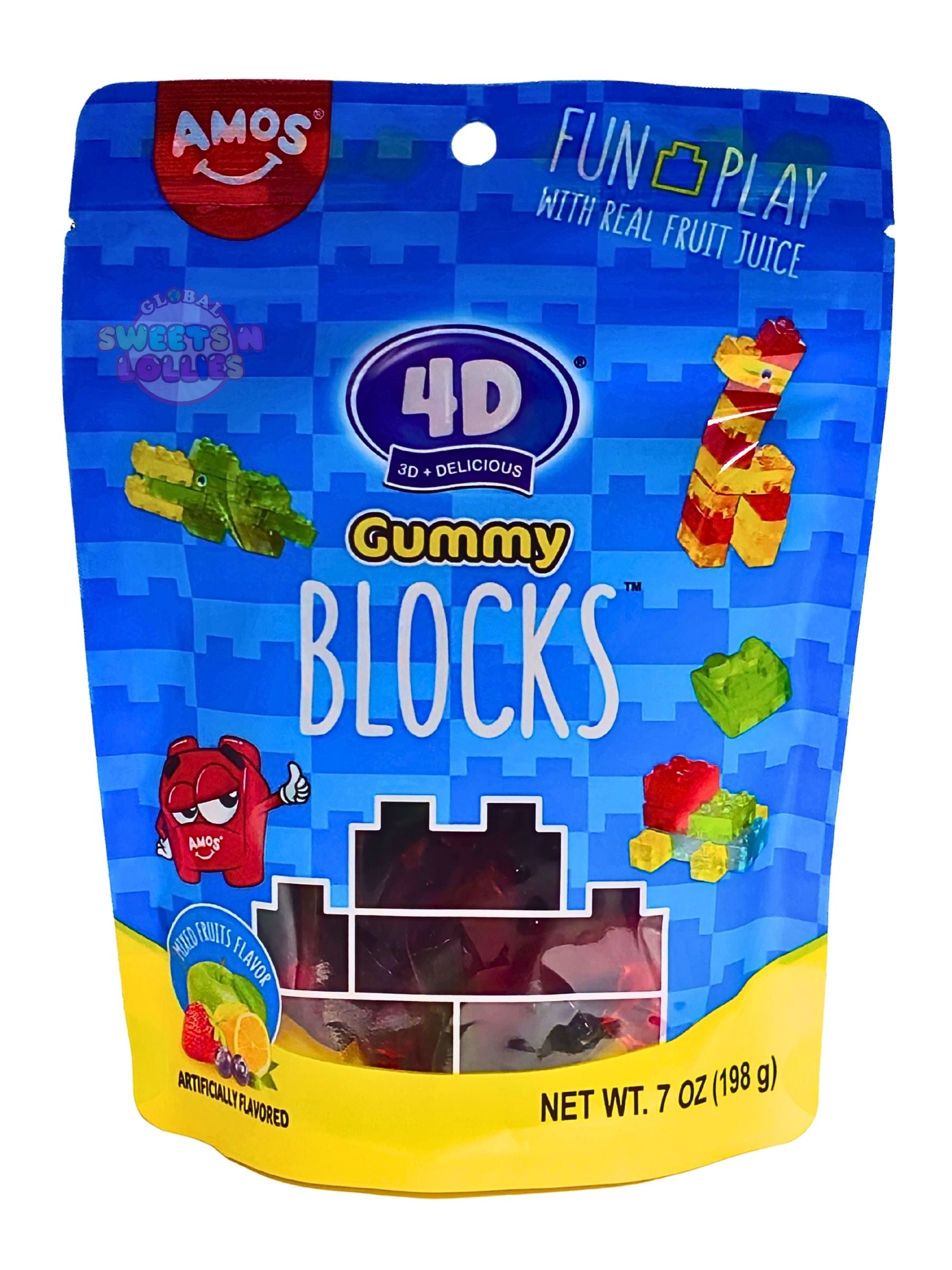 Amos 4D Gummy Blocks 198g – Global Sweets & Lollies