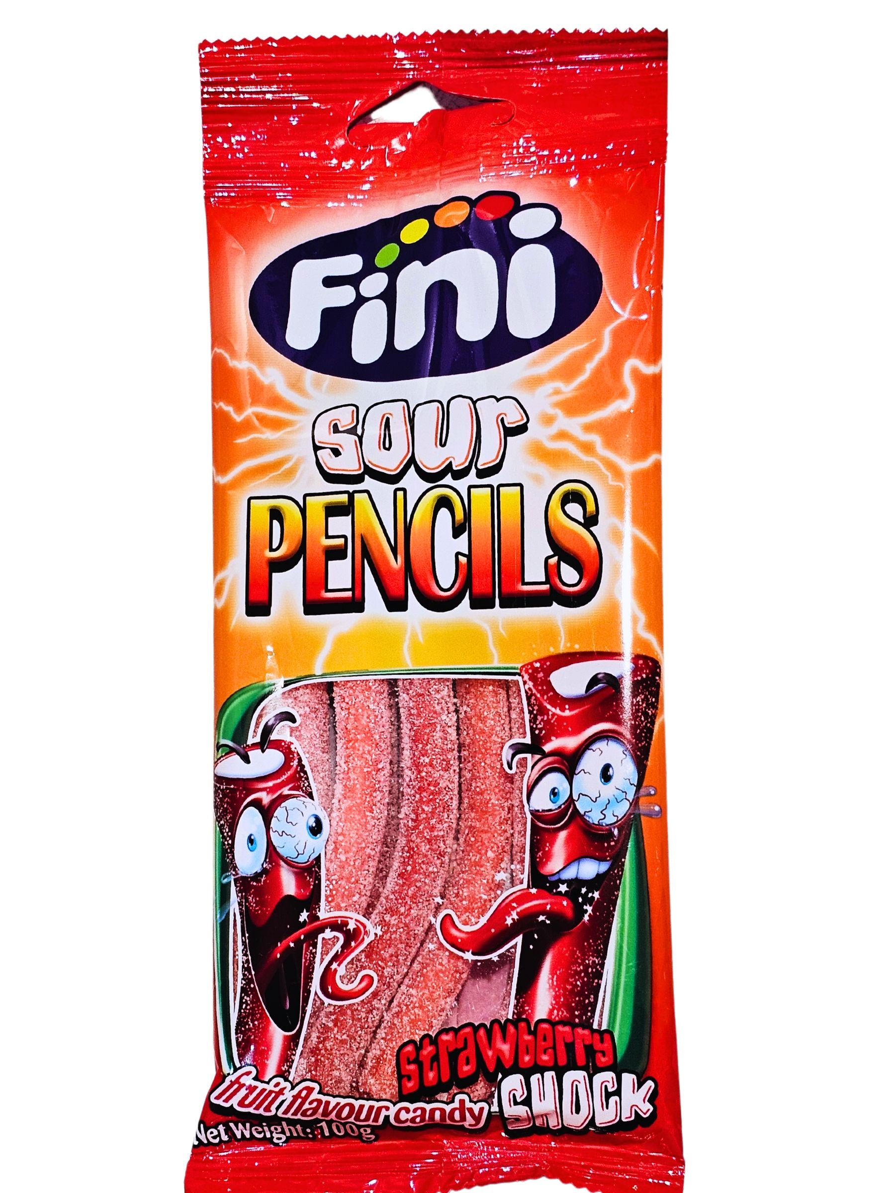 Fini Sour Strawberry Pencils 100g – Global Sweets & Lollies