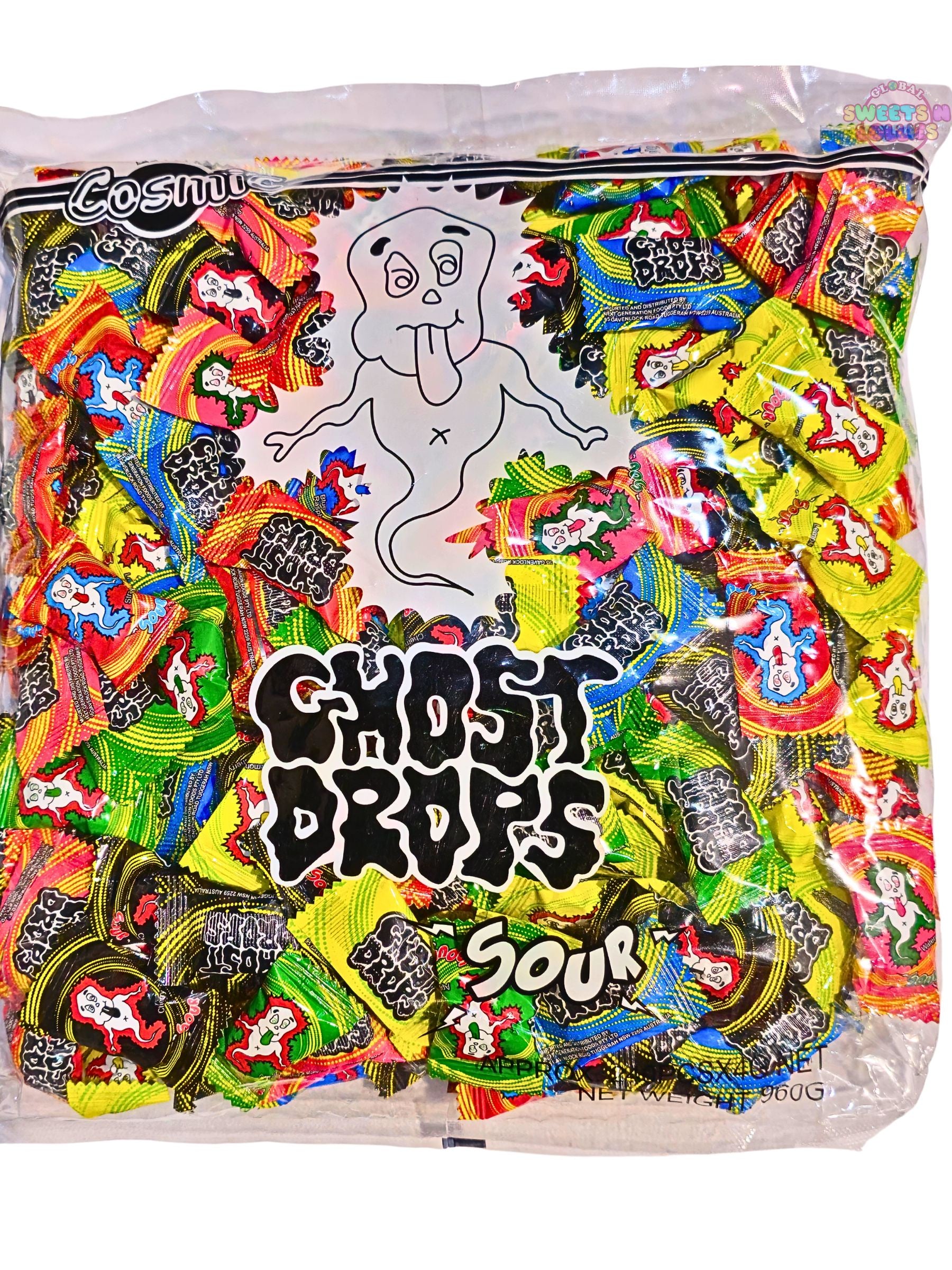 Cosmic Ghost Drops Sour 960g 240 pcs – Global Sweets & Lollies
