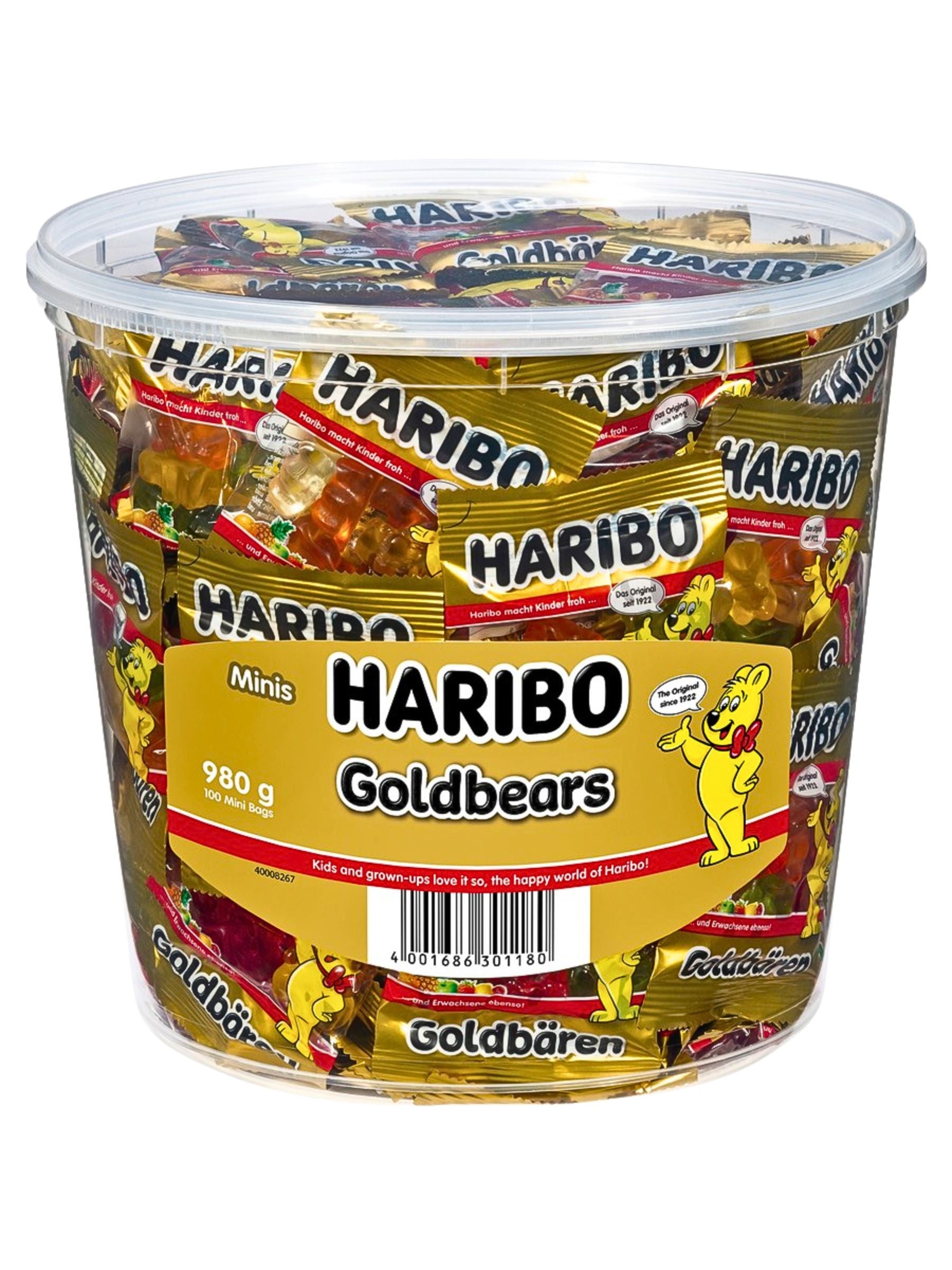 !Haribo Goldbears 980g 100 mini pk – Global Sweets & Lollies