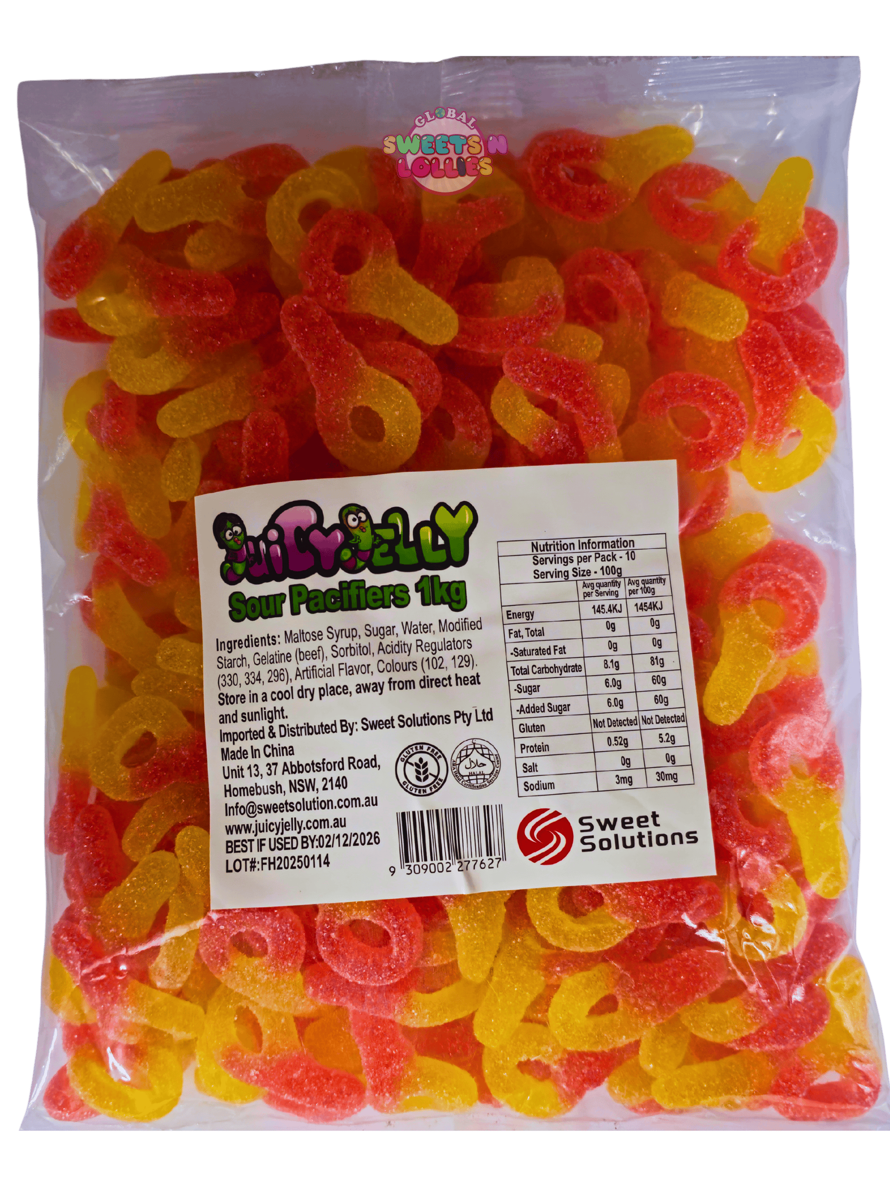 Juicy Jelly Sour Pacifiers 1kg – Global Sweets & Lollies