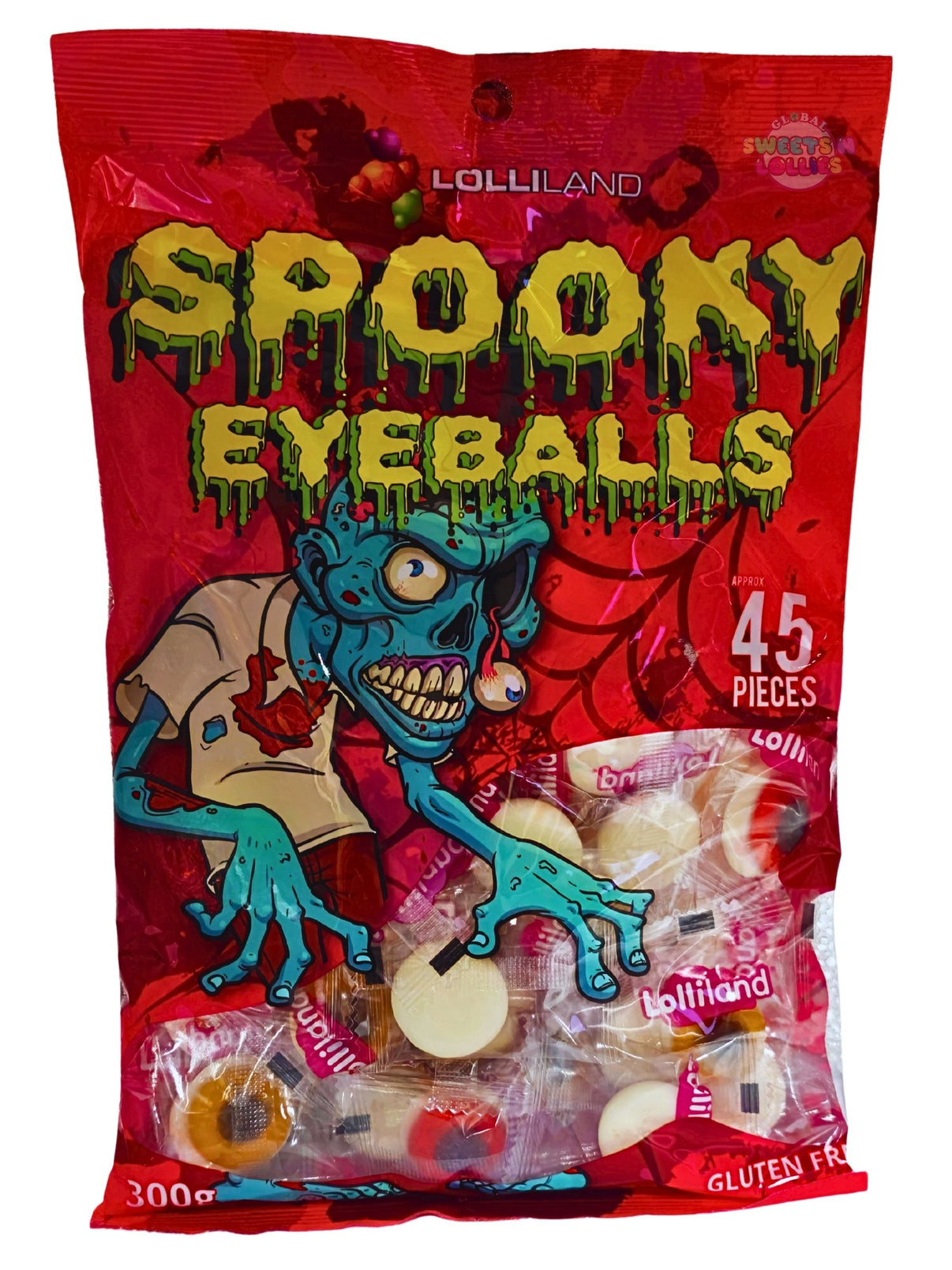Lolliland Spooky Eyeballs 300g 45pc – Global Sweets & Lollies