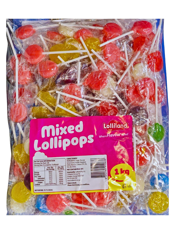 !Lolliland Mixed Lollipops 1 Kg 125 pcs – Global Sweets & Lollies