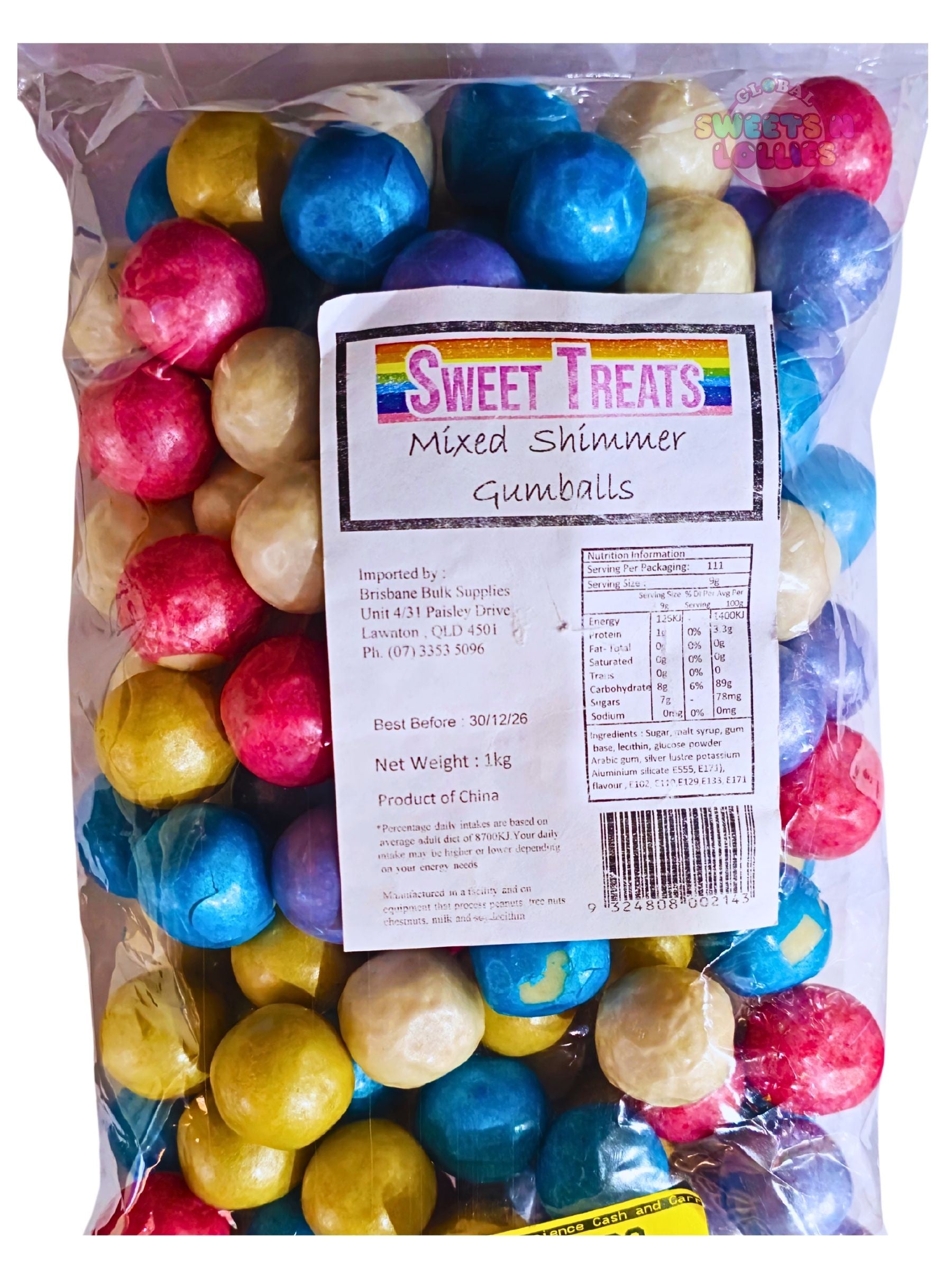 Sweet Treats Mixed Shimmer Gumballs 1kg – Global Sweets & Lollies