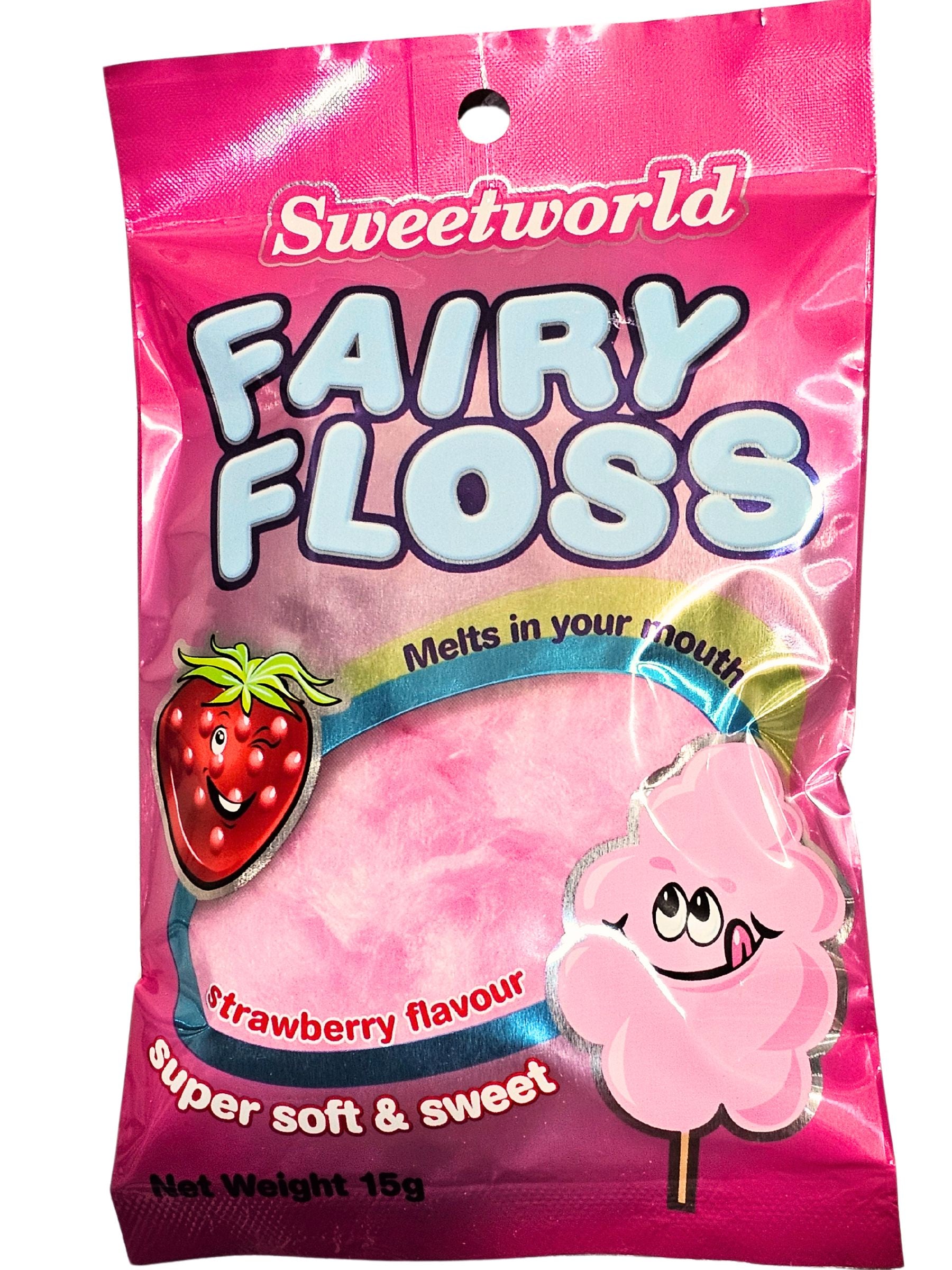 Sweetworld Fairy Floss Strawberry 15g – Global Sweets & Lollies