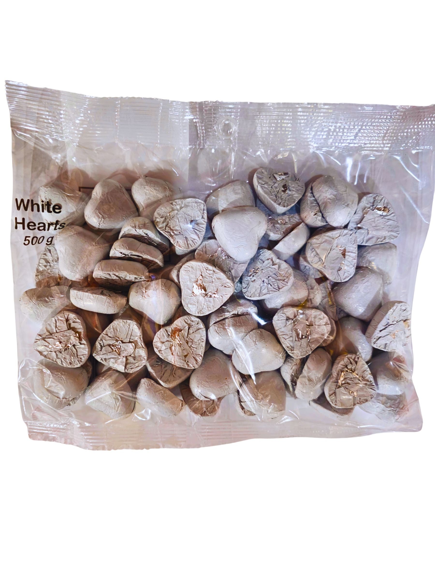 White Milk Chocolate Hearts 500g – Global Sweets & Lollies