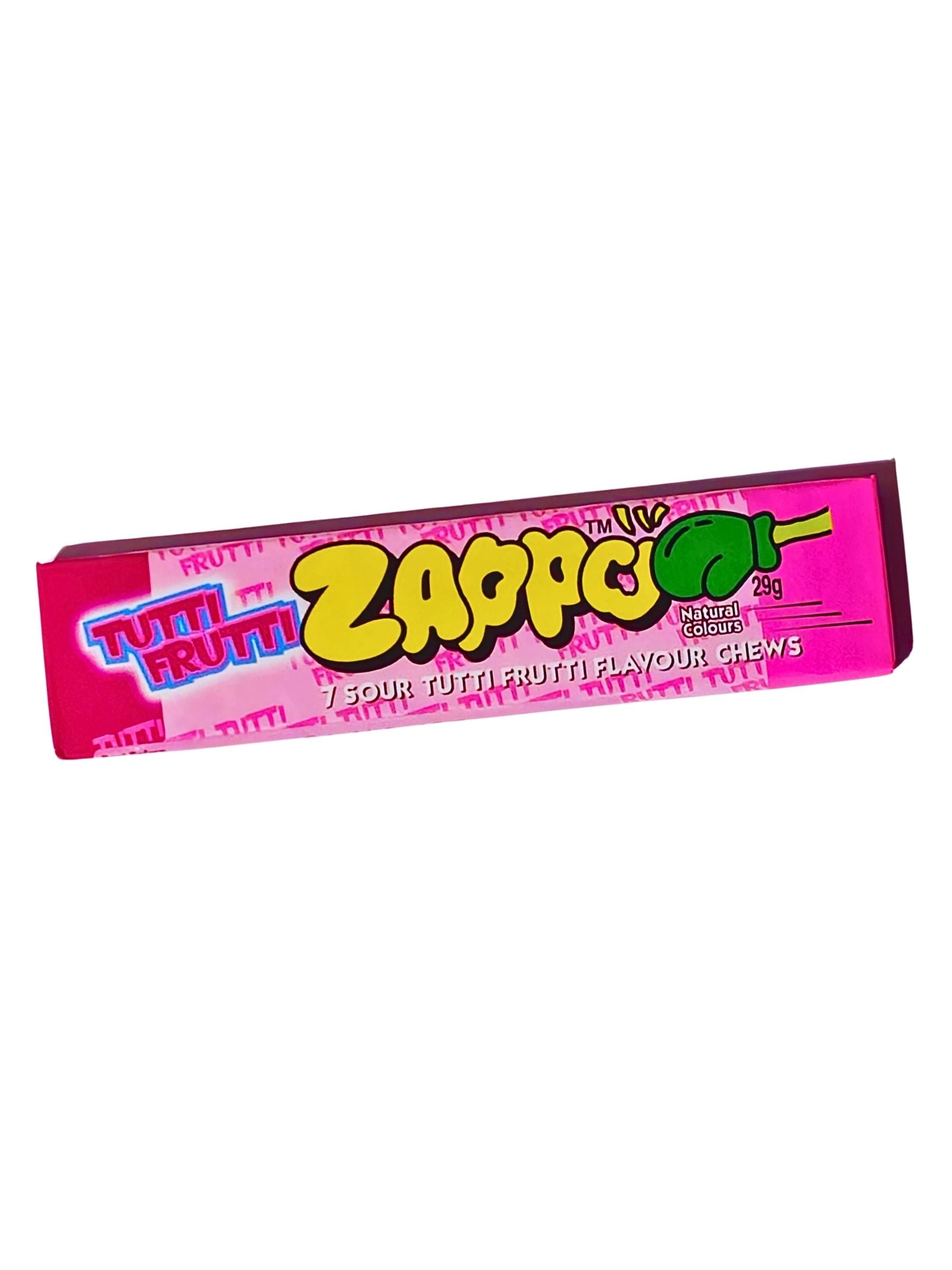 Zappo Sour Tutti Frutti Chews 26g 7 pcs – Global Sweets & Lollies