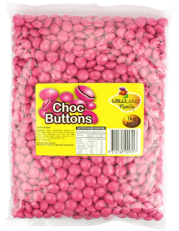 Lolliland Choc Button Pink 1 Kg – Global Sweets & Lollies