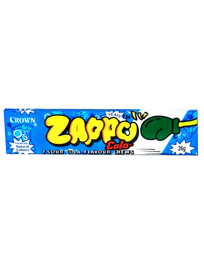 Zappo Cola Sour Chews 26g – Global Sweets & Lollies